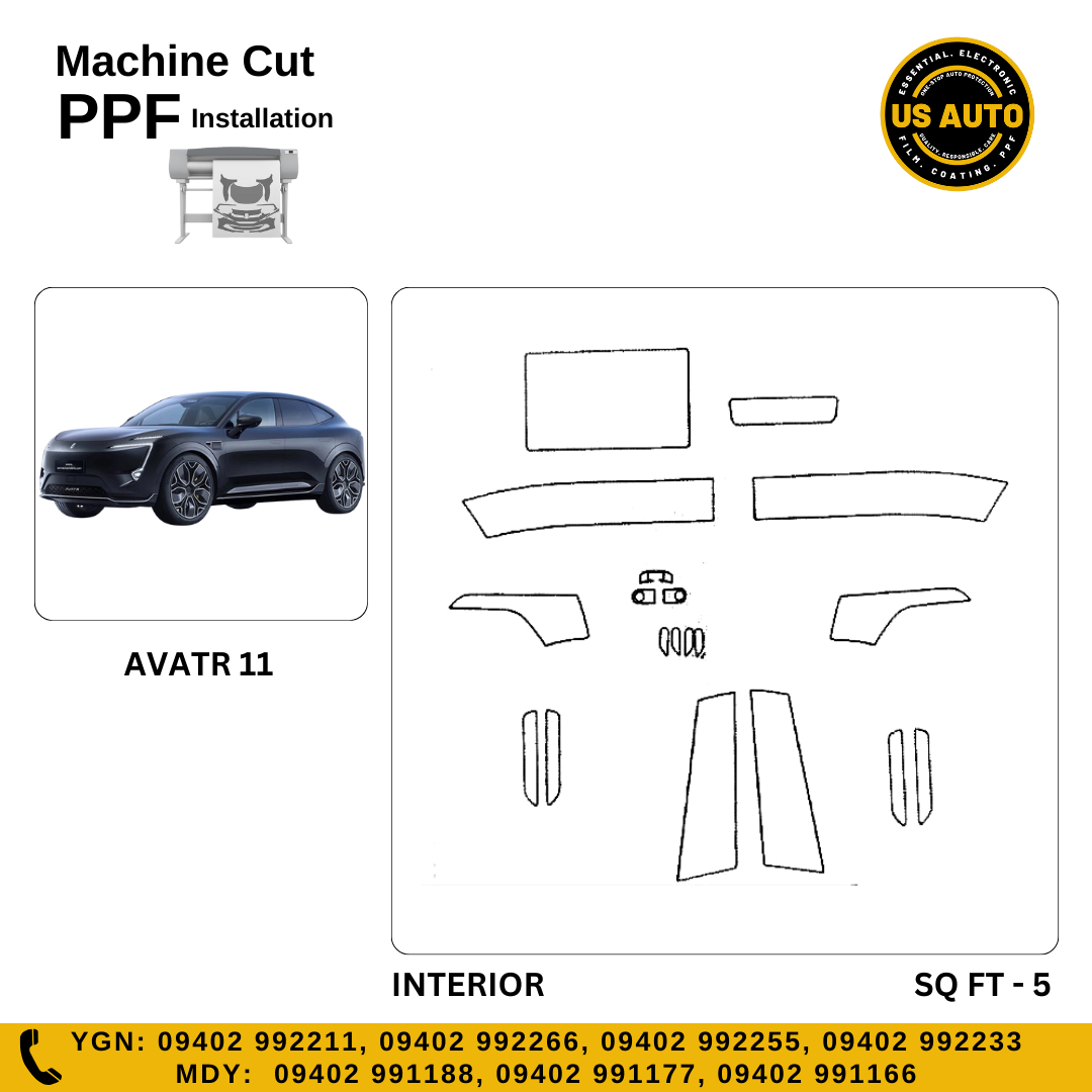 MACHINE CUT INTERIOR PPF CHANGAN AVATAR 11 EV – US AUTO